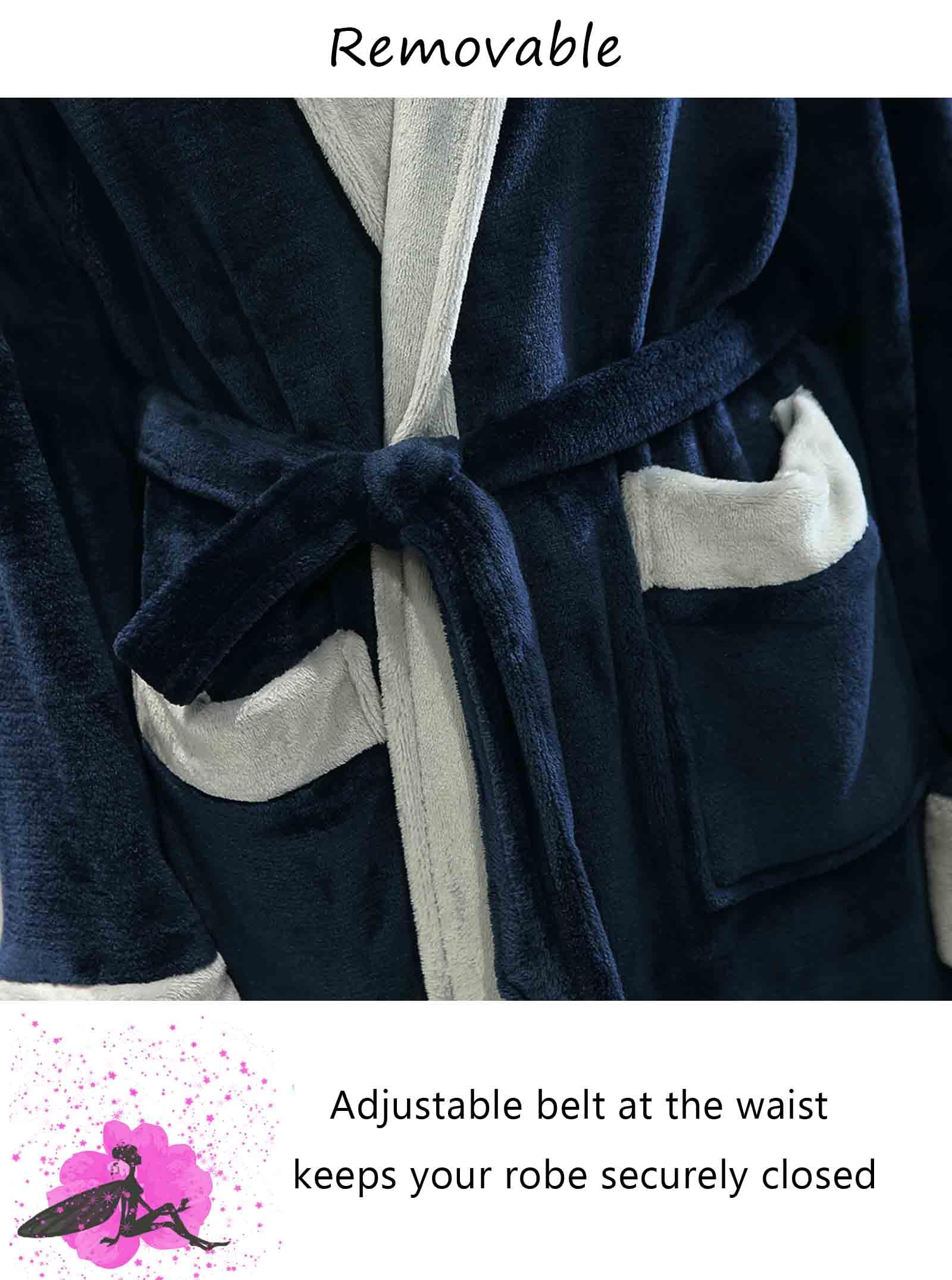 Artfasion Women Robes Long Soft Hooded Bathrobes Sleepwear Winter Warm Ladies Housecoat Gift Robe
