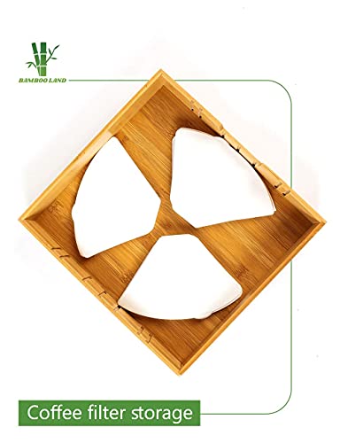 Bamboo Land- Bamboo K Cup Holder, 4 Adjustable Dividers, 36 K Cup Pod Storage, Coffee Pod Drawer, Coffee Pod Holder, Coffee Pod Organizer, Kcup Holder, K Cup Holders for Counter, Coffee Pods Holder