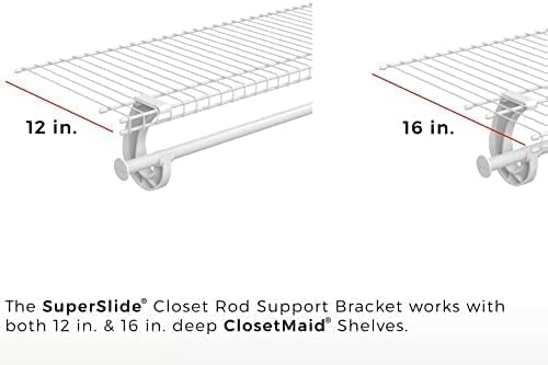 ClosetMaid 5629 Support for SuperSlide Hanging Bar, White 10 Pack