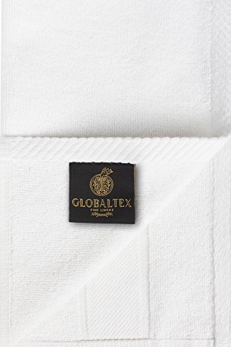 GT Globaltex Fine Linens 0 Turkish Cotton Premium White Hand Towels Soft and Super Absorbent Hand Towel, Ultra Soft, 600 GSM 16" x 30"Inc (2 Pieces)