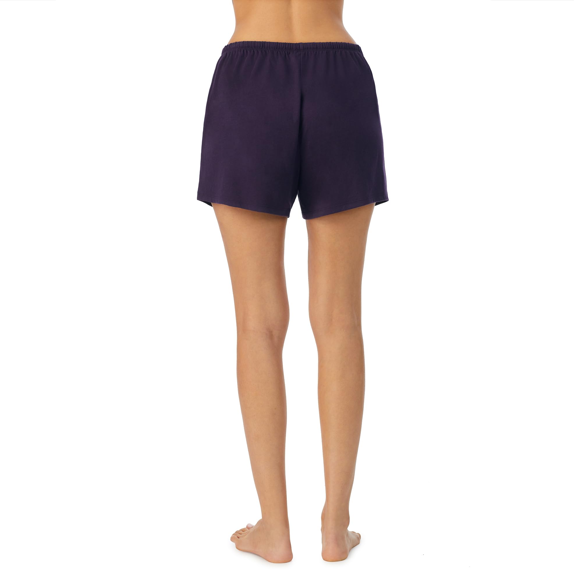 Nautica Womens Sleep Shorts - Mid-Thigh, Lightweight, Breathable Pajama Bottoms - Cotton Knit Jersey Sleepwear and Loungewear - Eggplant - 2X