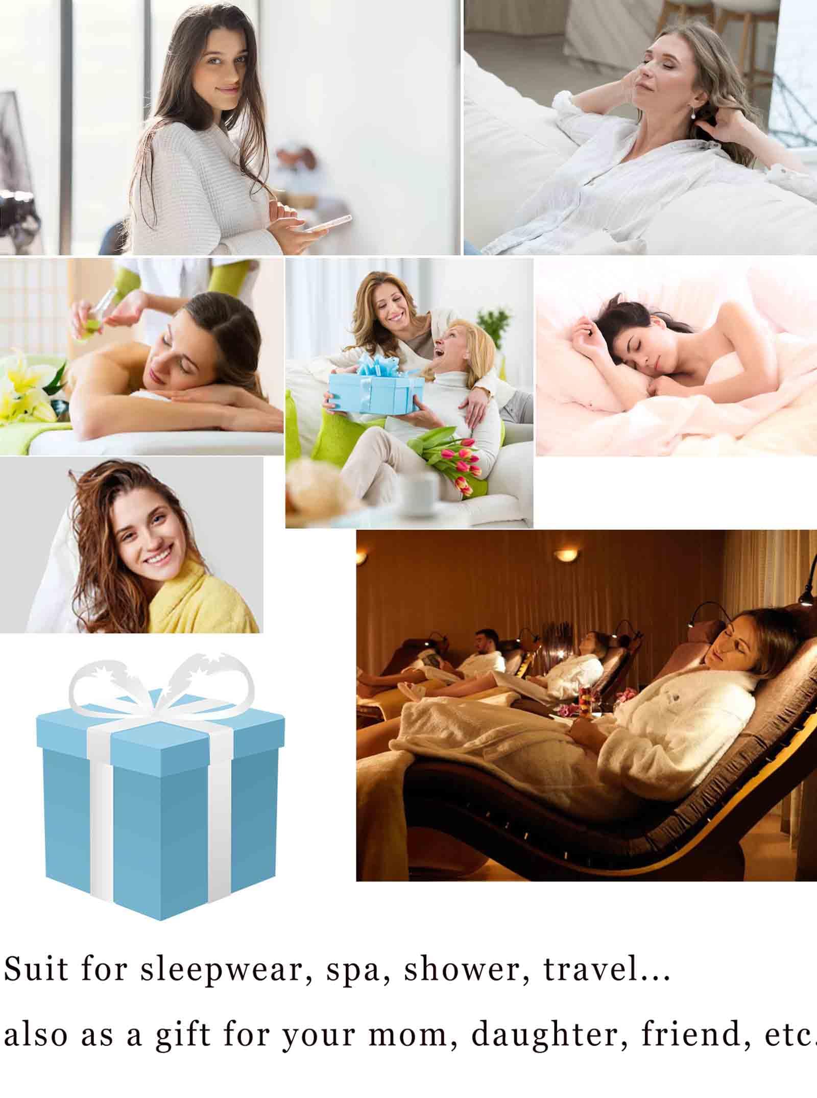 Artfasion Women Robes Long Soft Hooded Bathrobes Sleepwear Winter Warm Ladies Housecoat Gift Robe