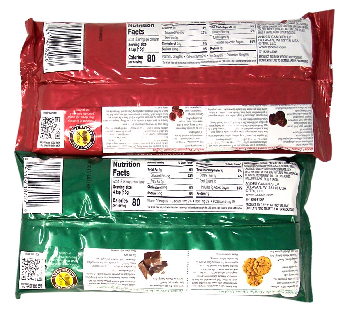 Christmas Chocolate Baking Chips Holiday Mint and Peppermint Crunch Bite Size Chocolates, Assorted Flavor, Pack of 2
