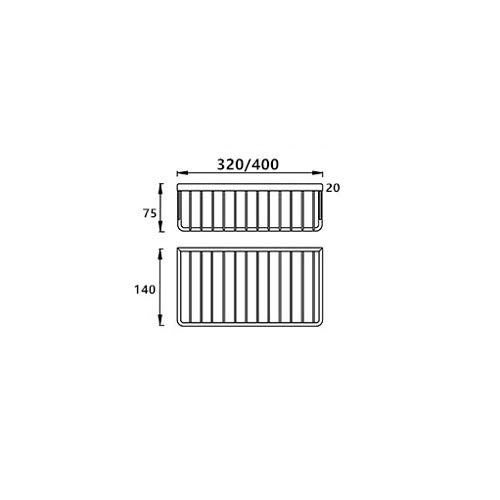 Thwarm Bathroom Racks 304 Stainless Steel Wide Side Brushed Net Basket Rectangular Wire Basket Wall Mount Mounted Single Tier Bathroom Bath Shower Storage Holder for Shampoo Conditioner