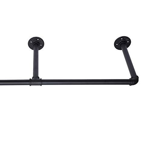 NeNchengLi Industrial Pipe Clothing Rack Wall Mount Clothing Rack With Three Storage Shelves Clothing Display Rack Retail Display Clothes Rod Iron Garment Rack Multi-occasion Clothes Display Shelf