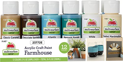 Apple Barrel Farmhouse Acrylic Paint Set, 12, 24 Fl Oz (Pack of 1)