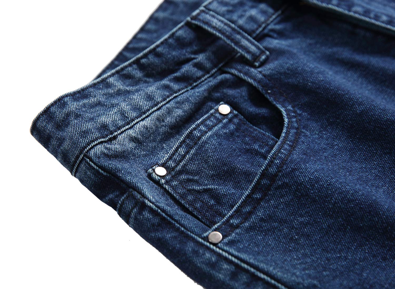 Men's Ripped Distressed Destroyed Slim Fit Straight Leg Denim Jeans (38, Dark Blue)