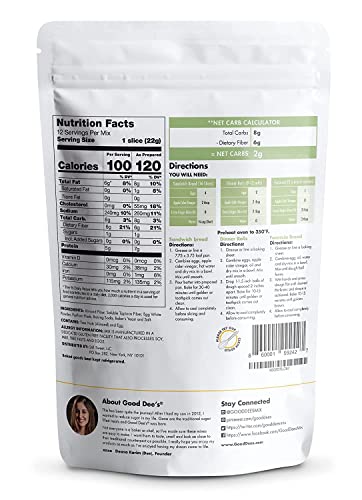 Good Dees Low Carb Baking Mix, Multi-Purpose Keto Bread Mix, Keto Baking Mix, Gluten Free, No Sugar Added, Grain-Free, Dairy-Free, Diabetic (2g Net Carbs, 12 Servings)