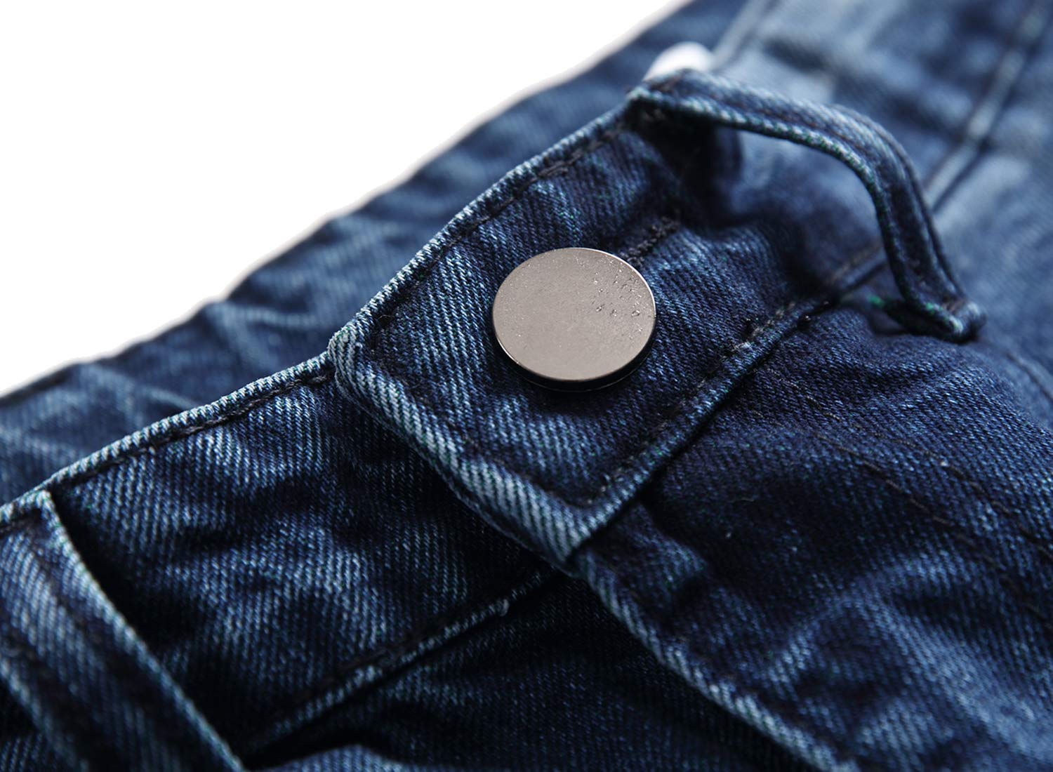 Men's Ripped Distressed Destroyed Slim Fit Straight Leg Denim Jeans (38, Dark Blue)