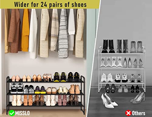MISSLO 4 Tier Boot Shoe Rack + 3 Tier Long Shoe Rack for Closet Shoe 0rganizer