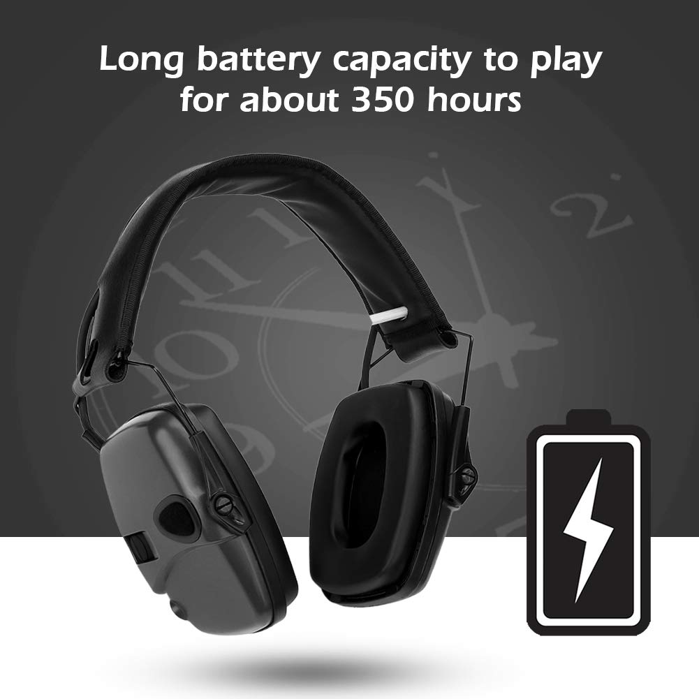 Tosuny Electronic Shooting Earmuff, 22dB Noise Reduction Sport Sound Amplification Ear Defender, Foldable Ear Protection Hunting Earmuff with Microphone, Ideal for Shooters, Hunters(Black)