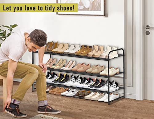 MISSLO 4 Tier Boot Shoe Rack + 3 Tier Long Shoe Rack for Closet Shoe 0rganizer
