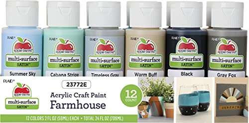 Apple Barrel Farmhouse Acrylic Paint Set, 12, 24 Fl Oz (Pack of 1)