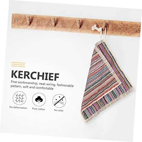 Cabilock 10pcs Color Stripe Square Scarf Microfiber Cleaning Rag Turkish Cotton Towels Turkish Cotton Bath Towels Microfiber Dish Towels Dish Rags Kitchen Dishcloth Hand Towel Cotton Towel