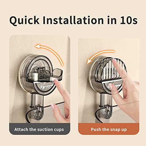 Dobbyby 3-Pack Suction Cups Wall Mounted Makeup Brush Holder Toothbrush Holder Skincare Organizer Shower Caddy Wall Spice Rack Storage Plastic Pet Holder Ideal for Kitchen or Bathroom, Smoke