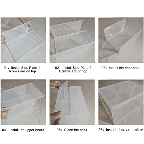 6 Pack Wanhux Shoe Box Organizer,Stackable Plastic Shoe Box With Clear Door,Transparent Shoe Box Storage,As Shoe Storage Box And Clear Shoe Box,For Display Sneakers,Easy Assembly,Fit Up To Us Size 12(13.6”x 10.6”x 6.7”)