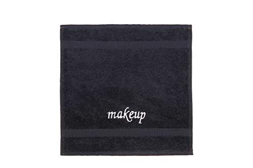Towel Bazaar Premium Turkish Cotton Super Soft and Absorbent Towels (Black, 6-Piece Makeup Washcloths)