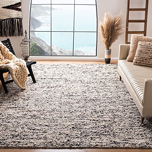 SAFAVIEH Natura Collection Area Rug - 8' x 10', Beige & Grey, Handmade Wool, Ideal for High Traffic Areas in Living Room, Bedroom (NAT263F)