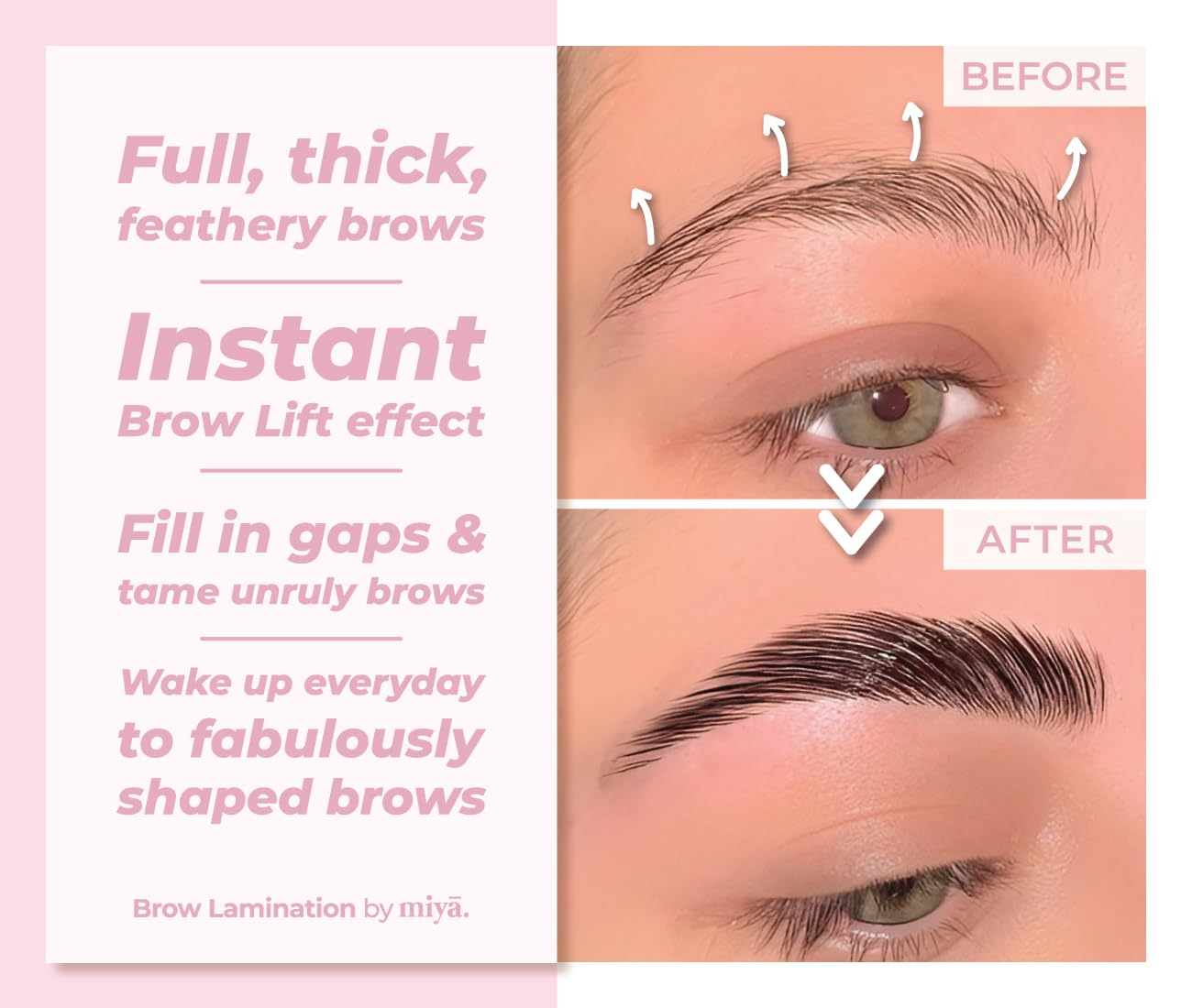 MIYA LASH 2 in 1 Lash Lift & Brow Lamination Kit | Instant Fuller Eyebrows, Eyelashes | Salon Result lasts 8 weeks | Professional LVL, Perm, Laminate with Silicone Shields, Lash Picks
