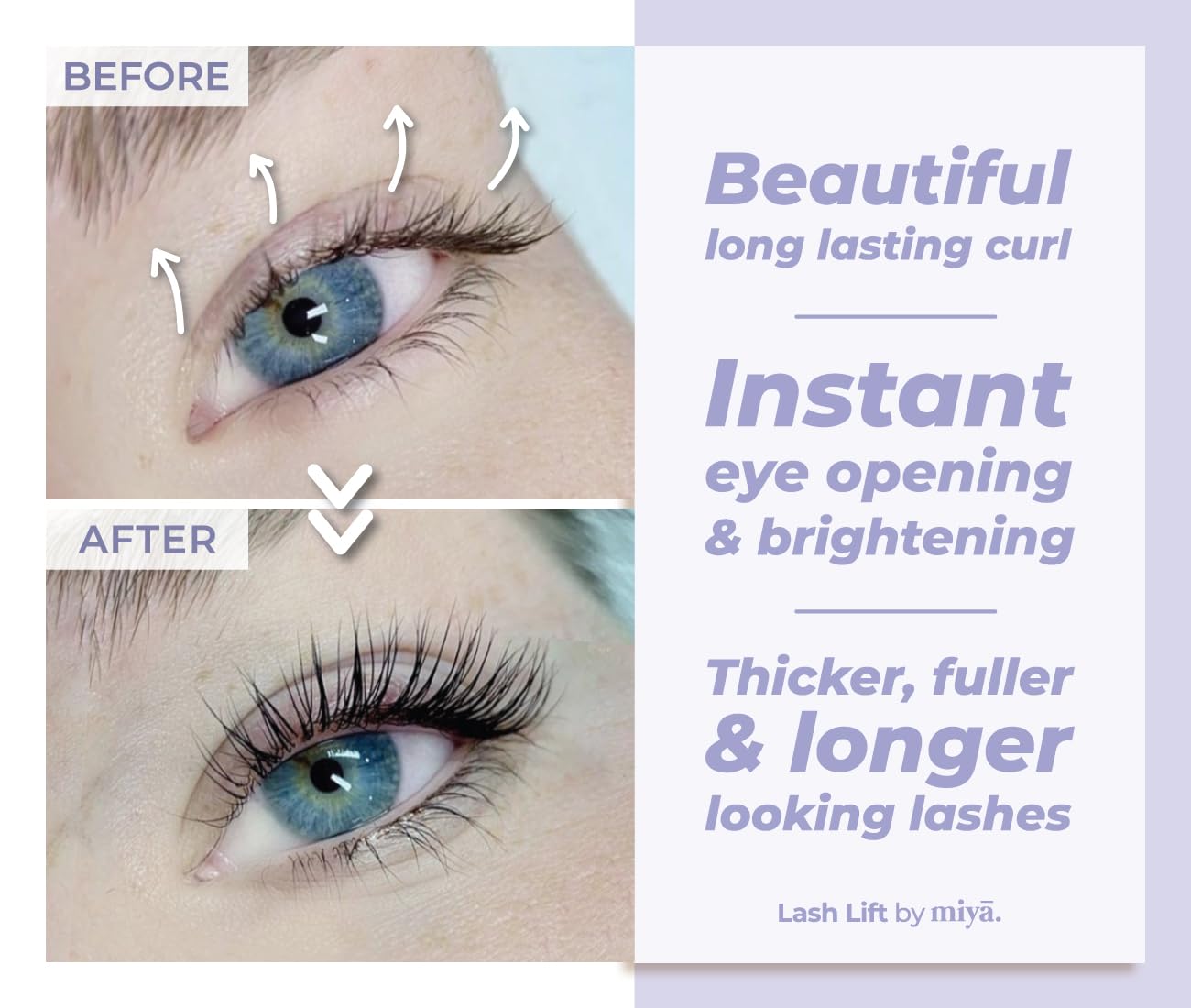 MIYA LASH 2 in 1 Lash Lift & Brow Lamination Kit | Instant Fuller Eyebrows, Eyelashes | Salon Result lasts 8 weeks | Professional LVL, Perm, Laminate with Silicone Shields, Lash Picks