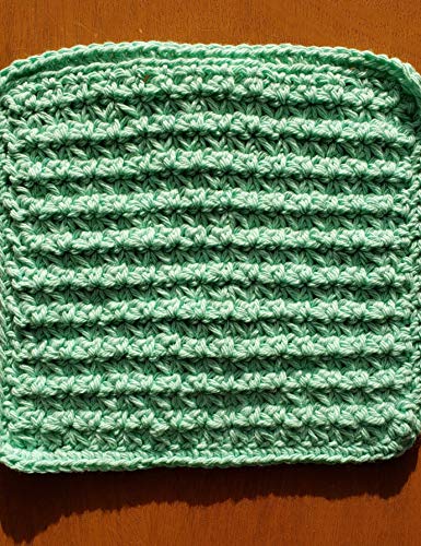 Handmade crochet washcloths, dishcloths 100% cotton set of 4 (Ahoy and mint colors) * thick and dense*