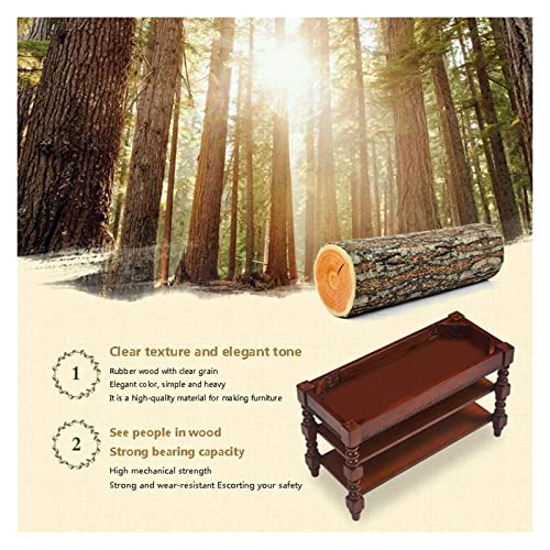 ALDEPO Shoe Cabinet European Style Household Shoe Changing Stool Retro Solid Wood Hallway Shoe Rack with Seat Multifunctional Shelf Shoe Storage Shelf Wardrobe Office Living Room 60