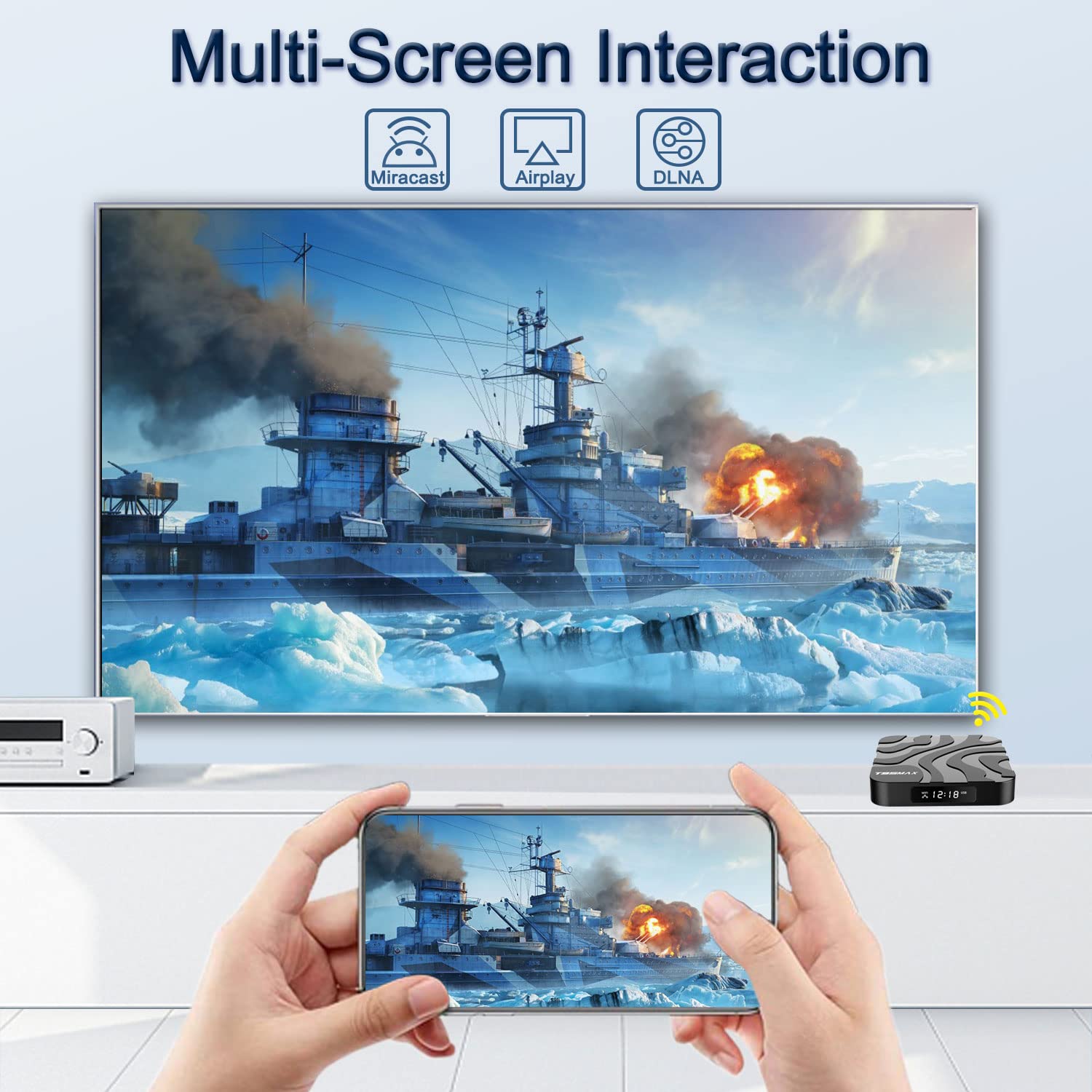 EASYTONE Android TV Box 12.0, 2024 Android TV Box 4GB RAM 64GB ROM H618 Quad-Core Chipest 6K TV Box Android Supports 2.4/5G Dual WiFi 3D HDR10+ Bluetooth 4.0 USB 2.0 Android Box TV