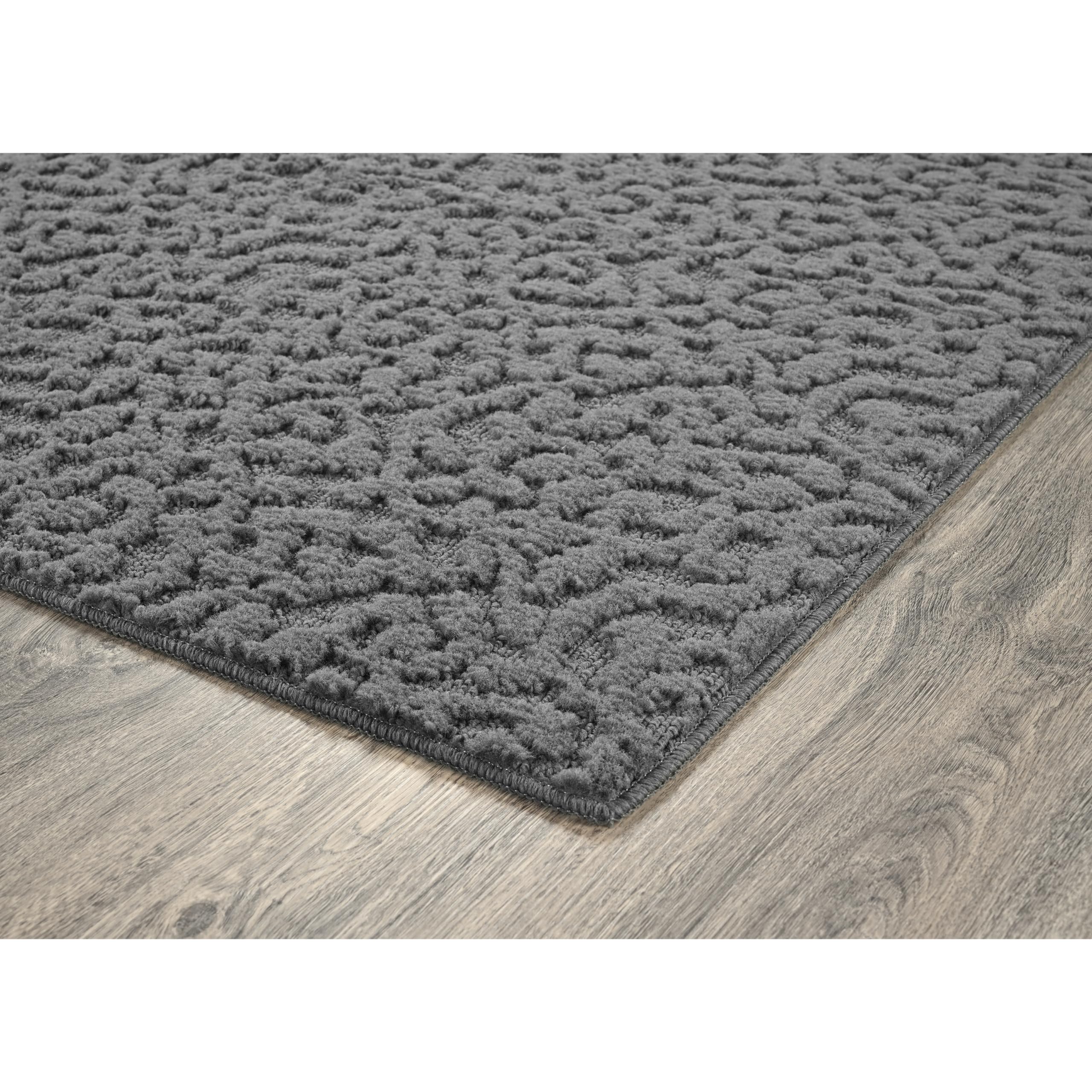 Garland Rug Ivy 2 Ft. X 12 Ft. Cinder Gray Geometric Solid Color Area Rug - Durable, Stylish, and Soft Rug for Living Rooms, Hallways, Bedrooms, and High-Traffic Areas