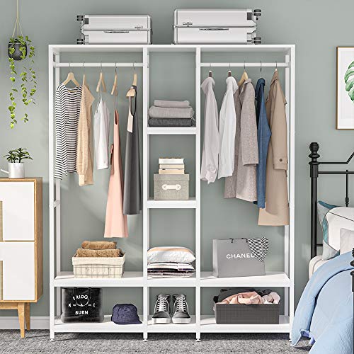LITTLE TREE Closet Rack, 59 ” 16” 71” (L WH), White&White