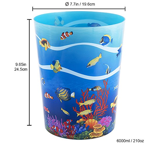 Allure Home Creation Under The Sea Fish 4-Piece Bathroom Accessory Set-Resin Lotion Dispenser, Toothbrush Holder, Soap Dish and Plastic Wastebasket