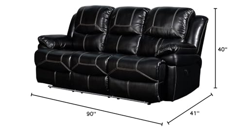 New Classic Furniture Flynn Sofa with Lighted Base, Black