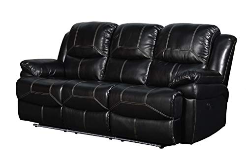 New Classic Furniture Flynn Sofa with Lighted Base, Black