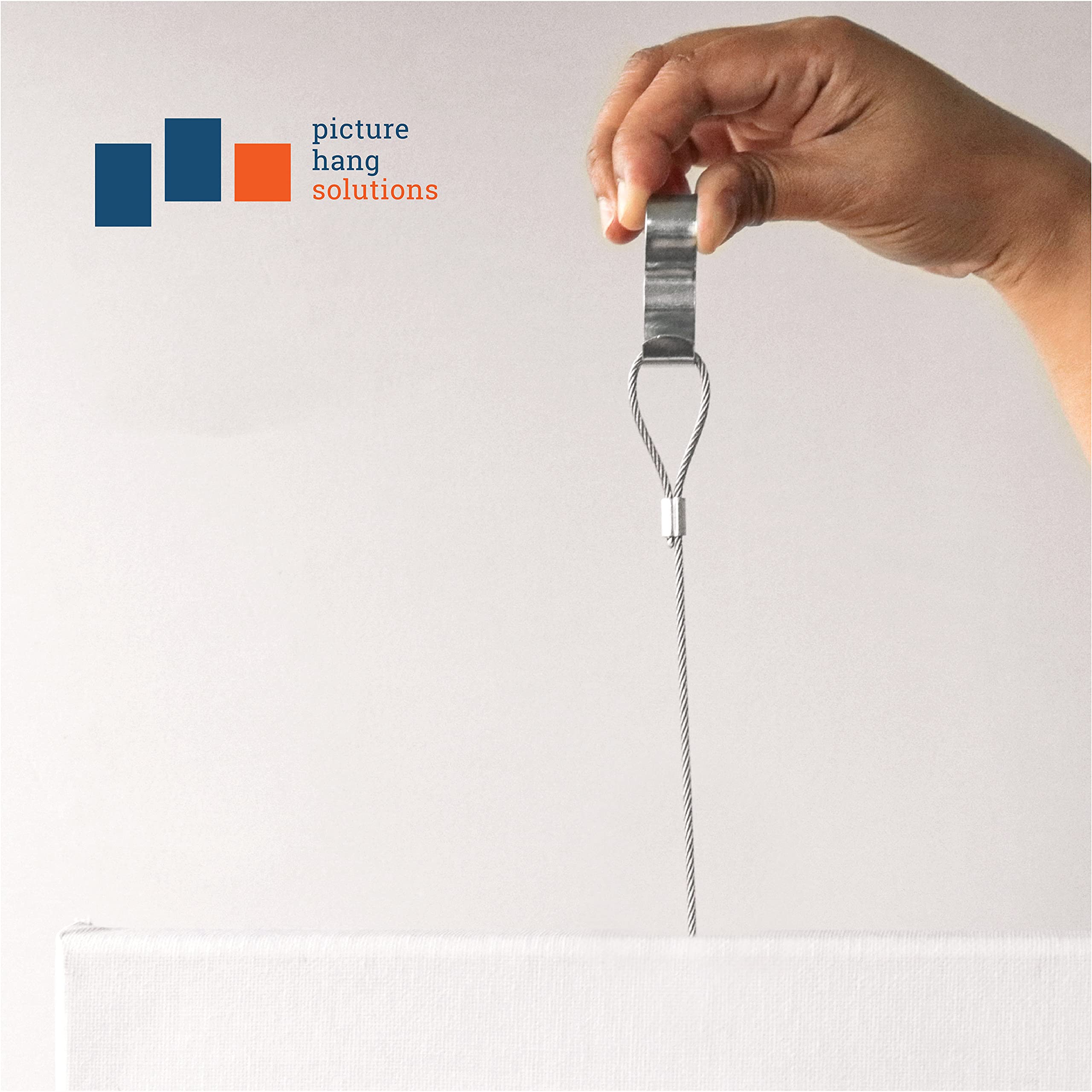 Picture Rail Molding Hooks and Wire - 5 Pack - Includes Silver Rail Hooks, Wire Cables and Adjustable Frame Hangers