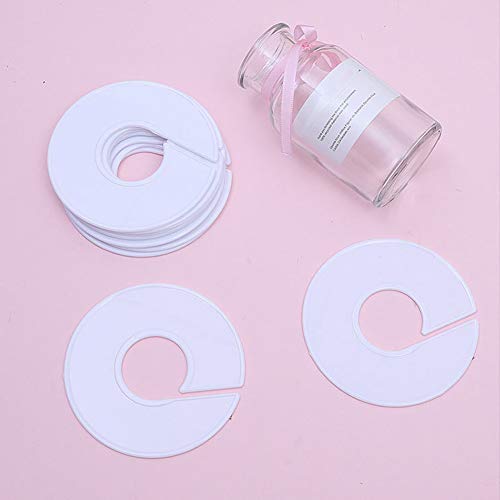 15Pcs Clothing Rack Size Dividers Blank Round Hangers Closet Dividers Baby Closet Size Dividers Hanging Ring Label for Home Closet Cloth Store, White