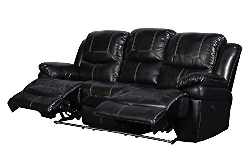 New Classic Furniture Flynn Sofa with Lighted Base, Black