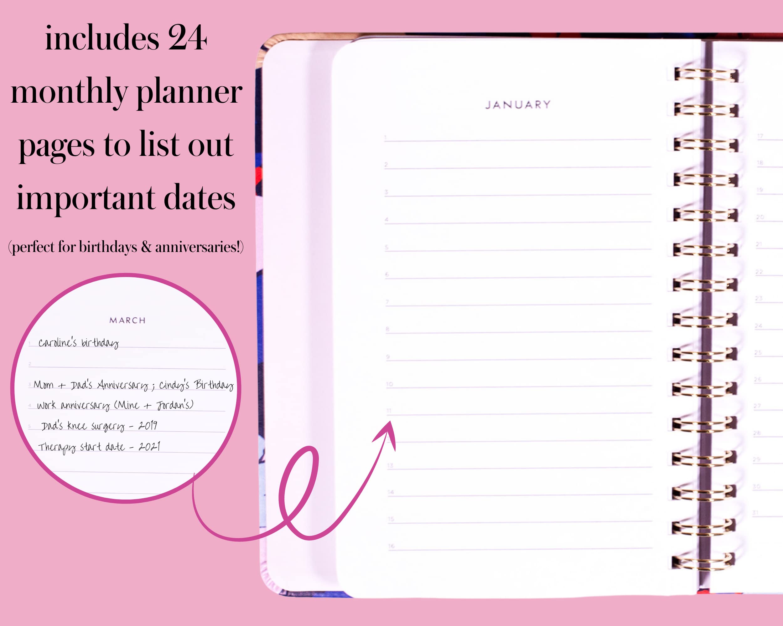 Kate Spade New York Address Book with A-Z Tabs, Navy Floral Leatherette Telephone Book Includes Birthday/Anniversary Calendar and 146 Contact Pages, Swing Flora
