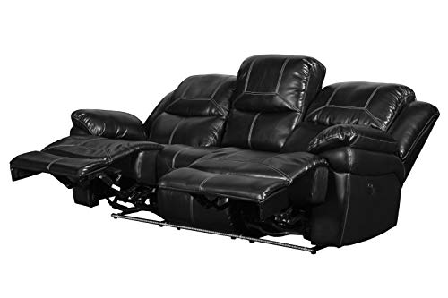 New Classic Furniture Flynn Sofa with Lighted Base, Black