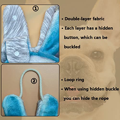 Cute Bulldog Kitchen Hand Towels: Decorative Rag with Hanging Loop for Bathroom Handkerchief Absorbent Washcloths Clearance Animal Shape Grey