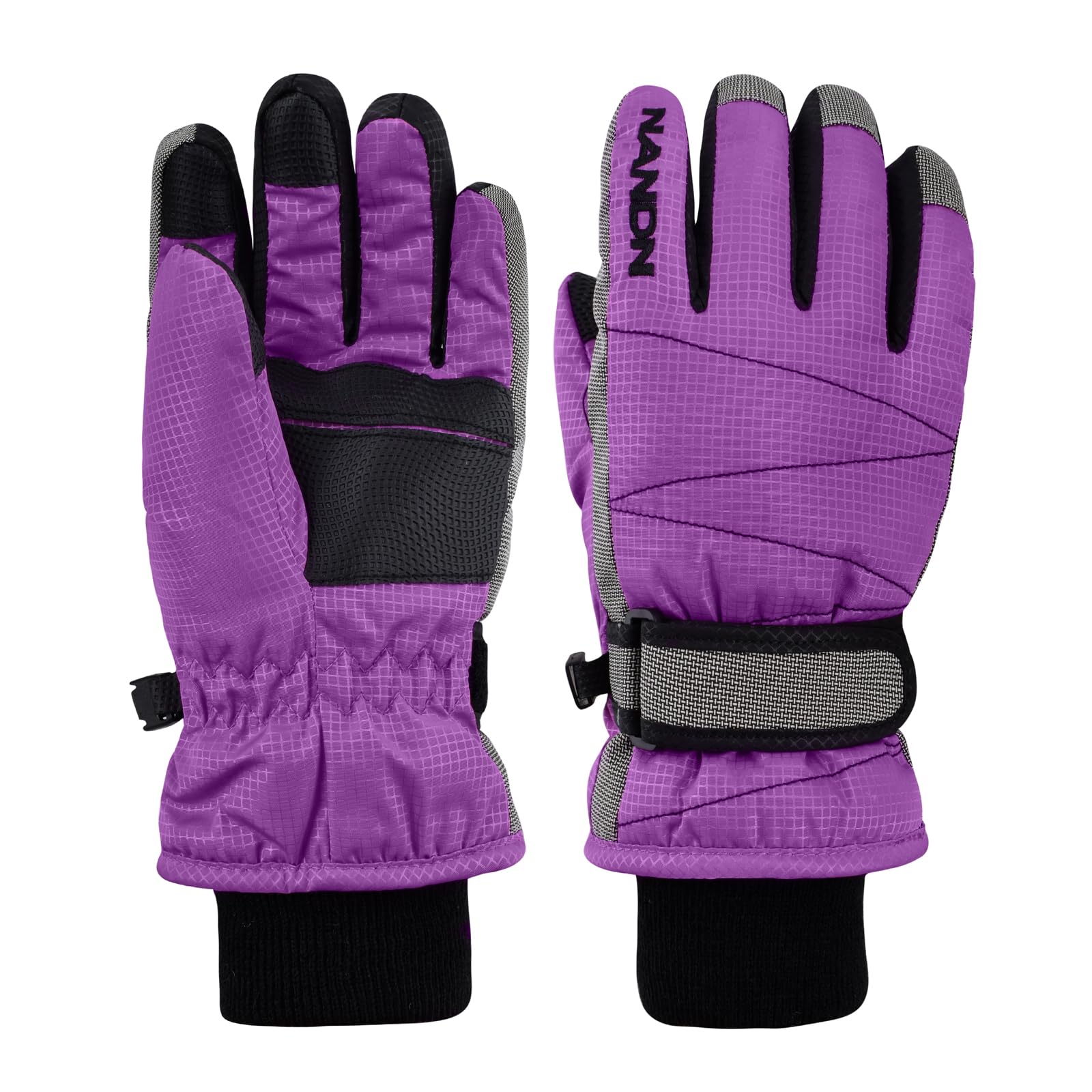TRIWONDER Ski Gloves Kids Cold Weather Winter Warm Gloves Windproof Thermal Fleece Outdoor Snowboard Snow Gloves Mittens for Boys Girls Children (Purple, S (6-7 Years Old))