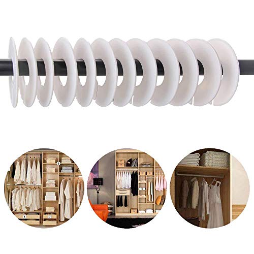 15Pcs Clothing Rack Size Dividers Blank Round Hangers Closet Dividers Baby Closet Size Dividers Hanging Ring Label for Home Closet Cloth Store, White