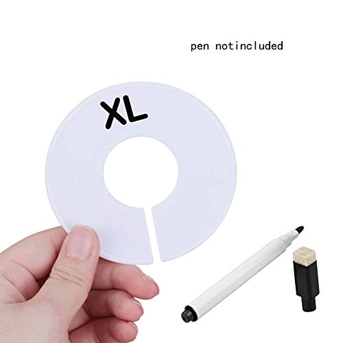 15Pcs Clothing Rack Size Dividers Blank Round Hangers Closet Dividers Baby Closet Size Dividers Hanging Ring Label for Home Closet Cloth Store, White