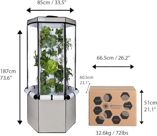 Aerospring Indoor Hydroponic Growing System 2.0 – Grow 27 Lettuce, Vegetable, Herb & Fruiting Plants | Includes Grow Tent, 150W LED Grow Lights, Fan & Wheels for Indoor Gardening