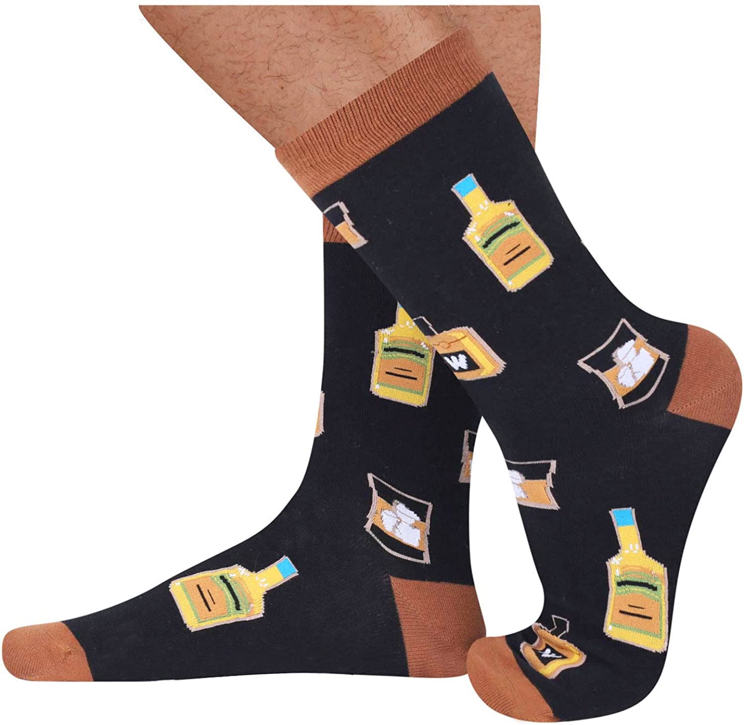 Zmart Whiskey Drinker Gifts for Men - Crazy Alcohol Socks Gifts for Whiskey Bourbon Lovers, Father's Day Drinking Gifts Ideas for Dad