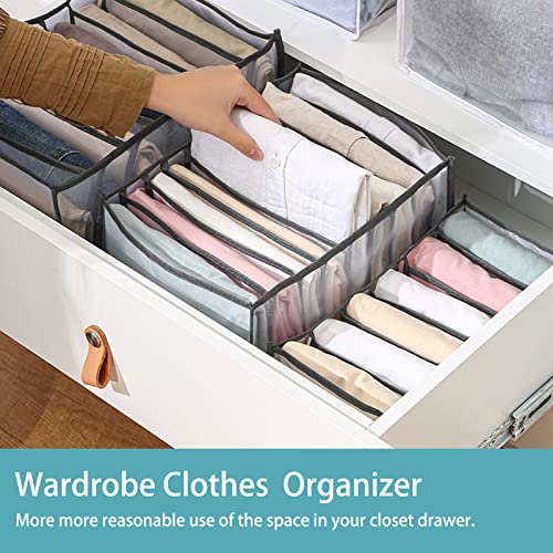 OHEMDI 1 Pack 7 Grids Medium Wardrobe Clothes Organizer Drawer Closet Clothes Organizer for Underwear and Socks for Women and Men