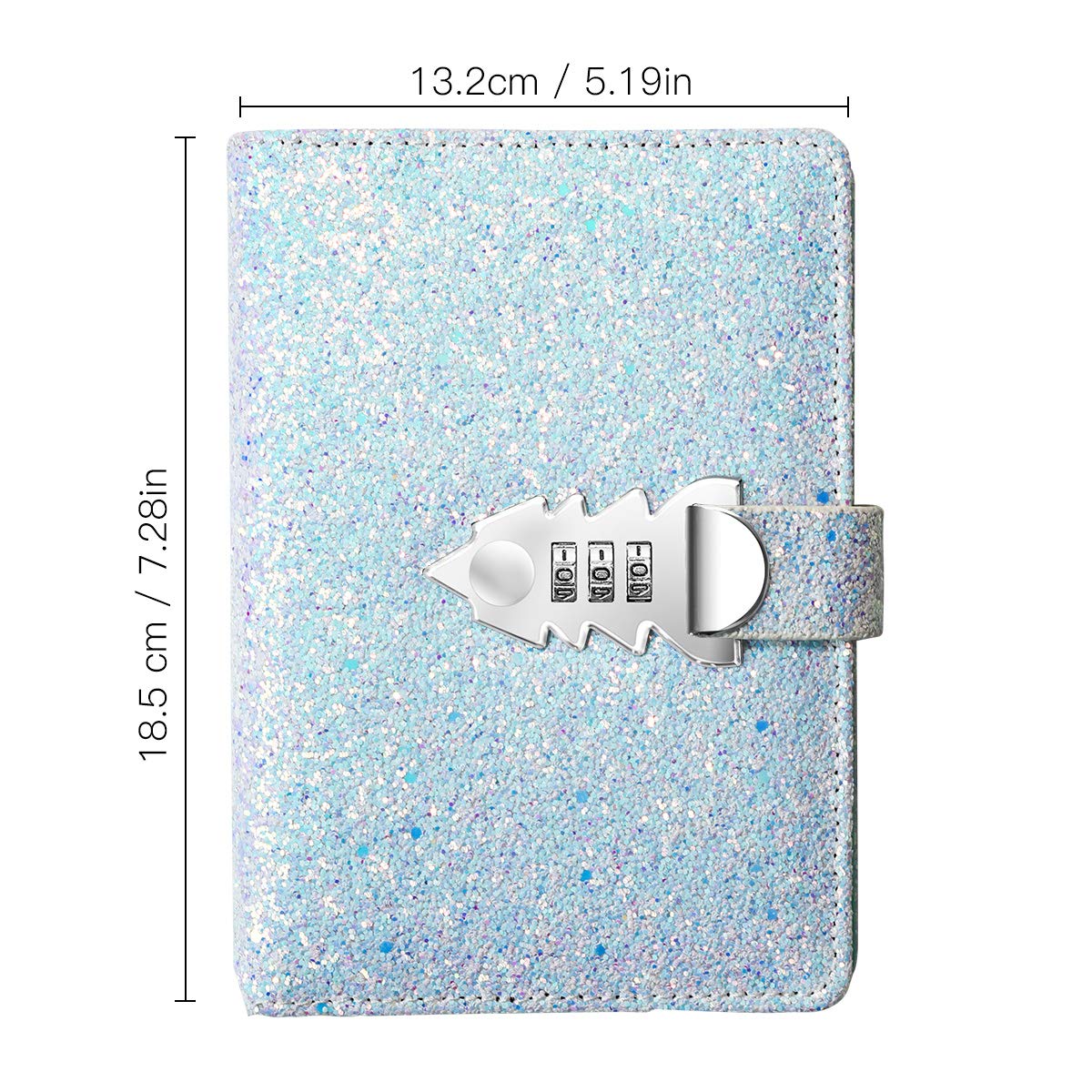 ARRLSDB Digital Password Journal Combination Lock Diary Locking A6 Refillable Leather Journal (White)