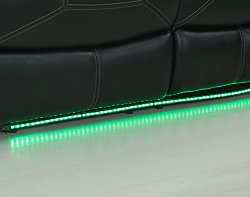 New Classic Furniture Flynn Sofa with Lighted Base, Black