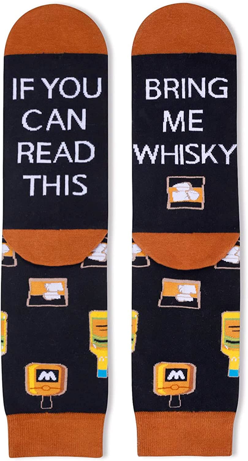 Zmart Whiskey Drinker Gifts for Men - Crazy Alcohol Socks Gifts for Whiskey Bourbon Lovers, Father's Day Drinking Gifts Ideas for Dad