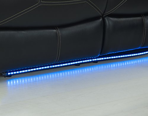 New Classic Furniture Flynn Sofa with Lighted Base, Black