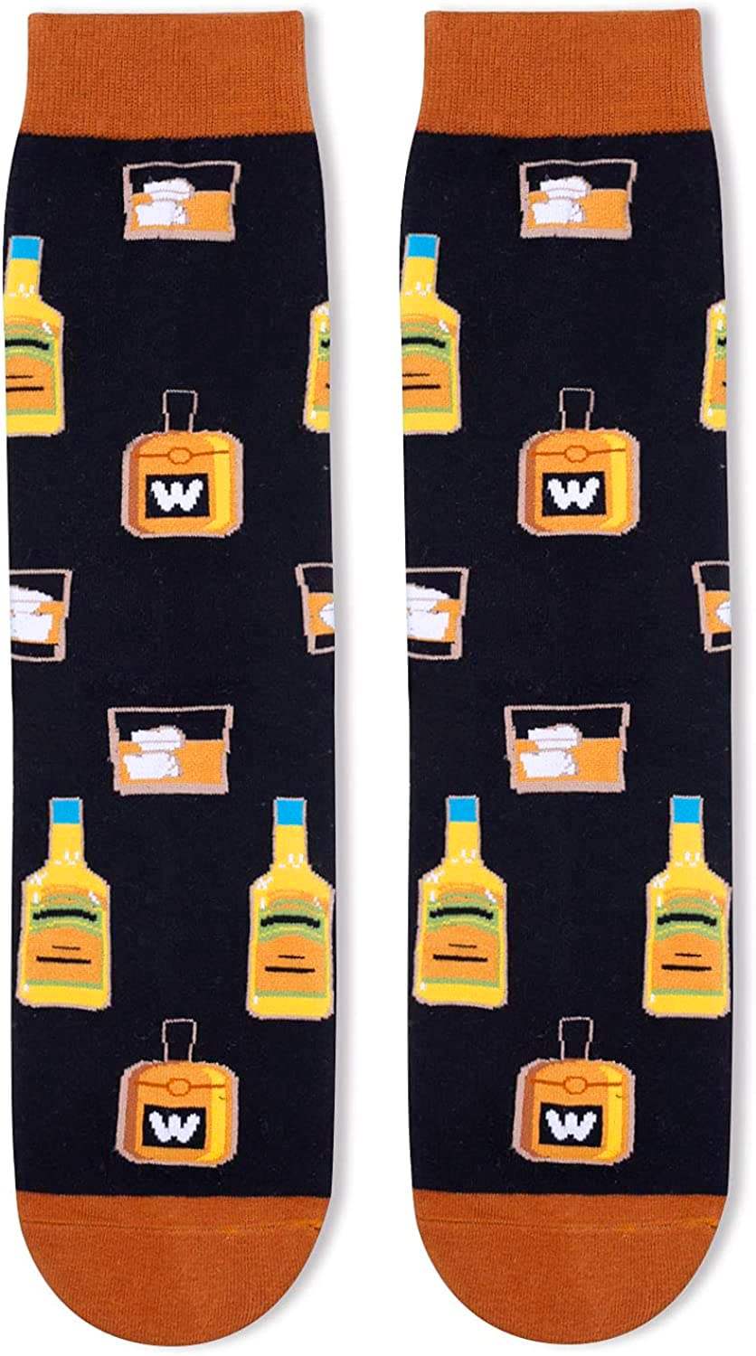 Zmart Whiskey Drinker Gifts for Men - Crazy Alcohol Socks Gifts for Whiskey Bourbon Lovers, Father's Day Drinking Gifts Ideas for Dad