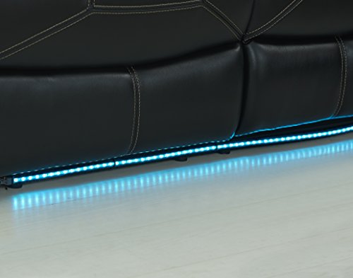 New Classic Furniture Flynn Sofa with Lighted Base, Black